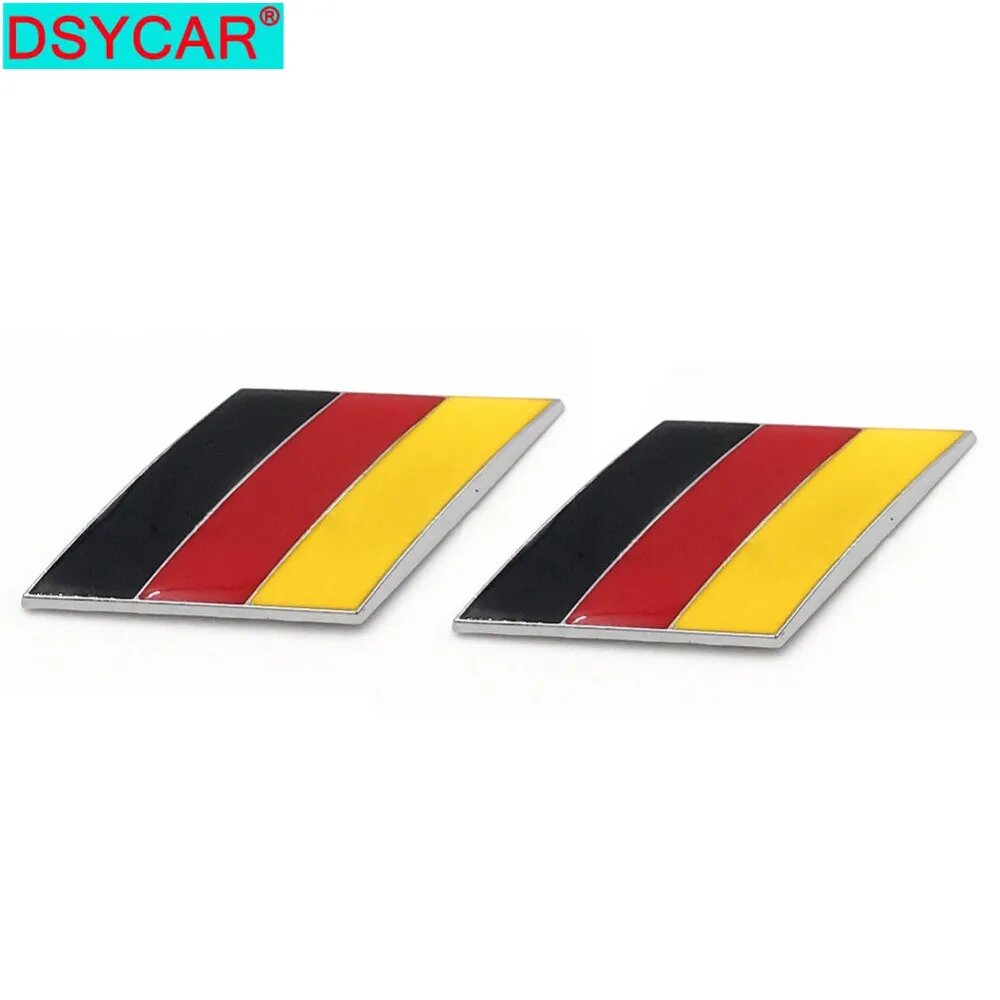 DSYCAR 2 шт./пара 3D металлические эмблемы с немецким флагом для кузова автомобиля, боковых крыльев, заднего багажника для Volkswagen, Audi, BMW, Mercedes-Benz, Porsche