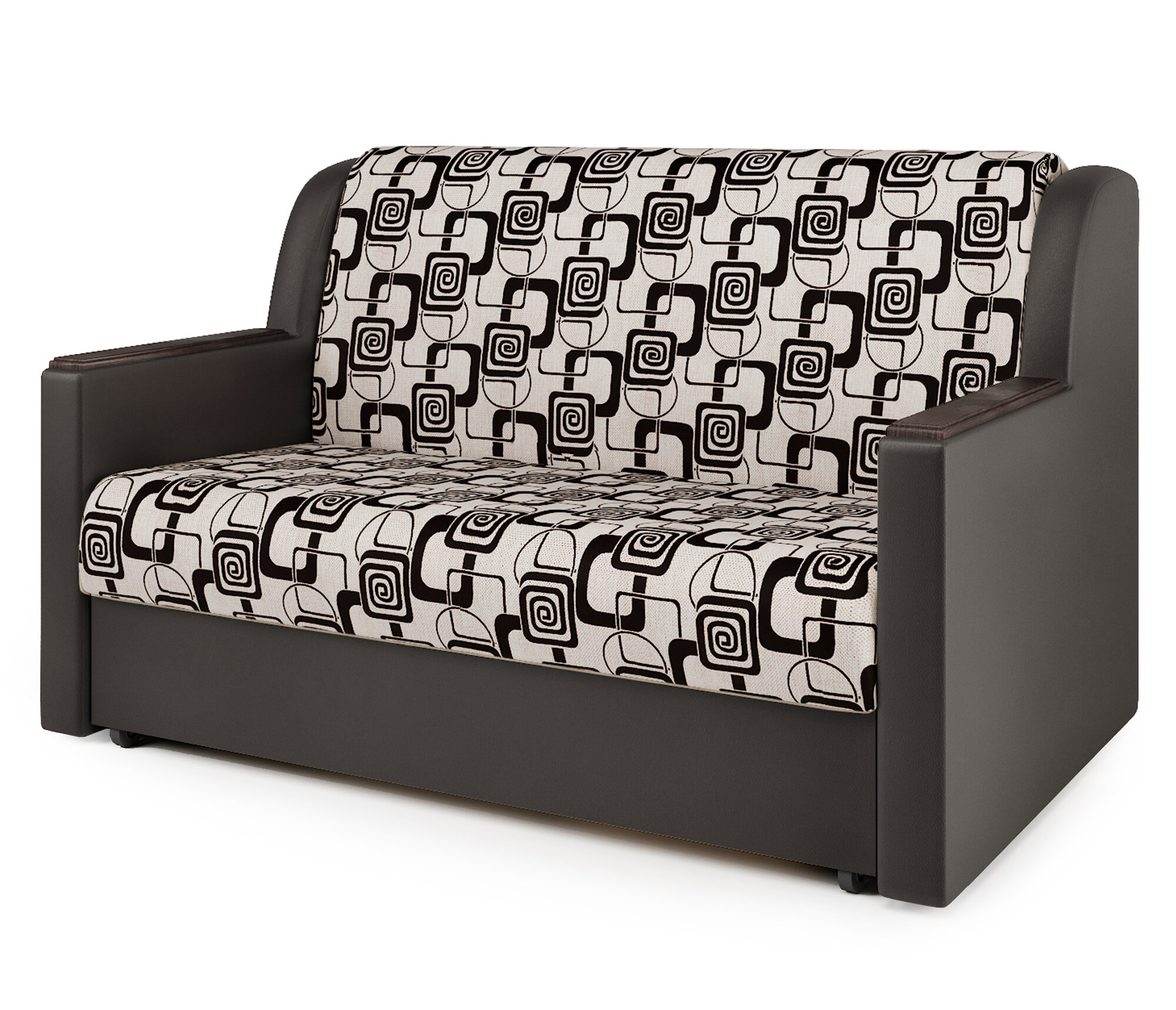 Диван-кровать Шарм-Дизайн Аккорд Д 120х194 см, диван раскладной, аккордеон, прямой, экокожа шоколад и ромб