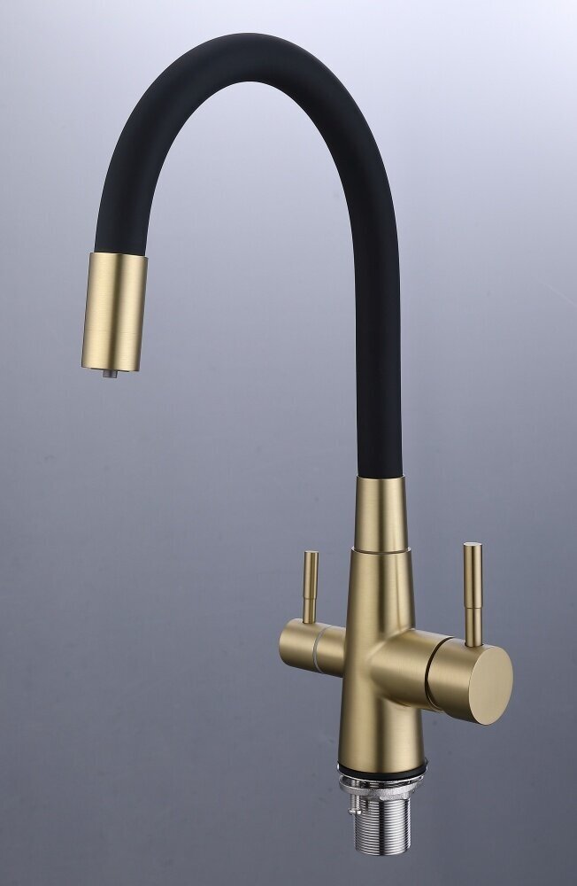 Смеситель Hansen HN15080-DC, для кухни, мойки, гибкий шланг, нержавеющая сталь, бронзовое покрытие, черный