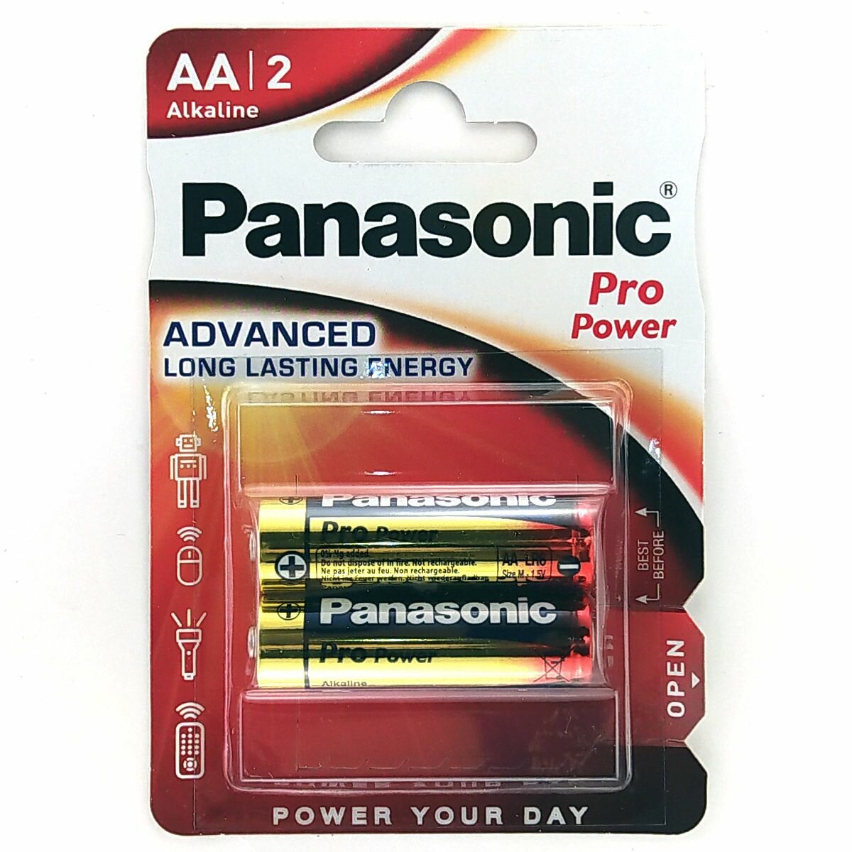 Батарейка (2шт) пальчиковая PANASONIC LR6 (AA) Pro Power 1.5В щелочная (алкалиновая)(бл2)