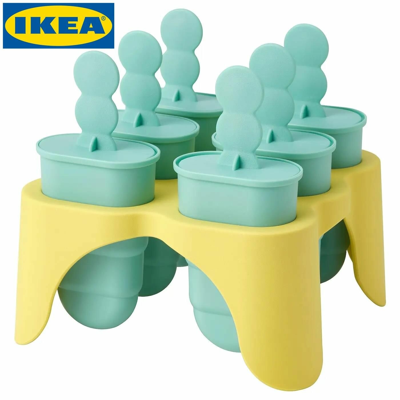 UPPFYLLD IKEA, форма для мороженного, набор, 6 шт, зеленый/желтый, уппфиллд икеа