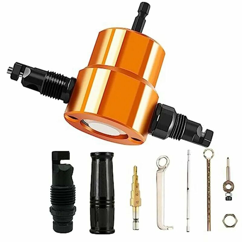 Двуглавый нож для резки листового металла, насадка сверления Металлорез с дополнительным пуансоном по прямой кривой и окружности