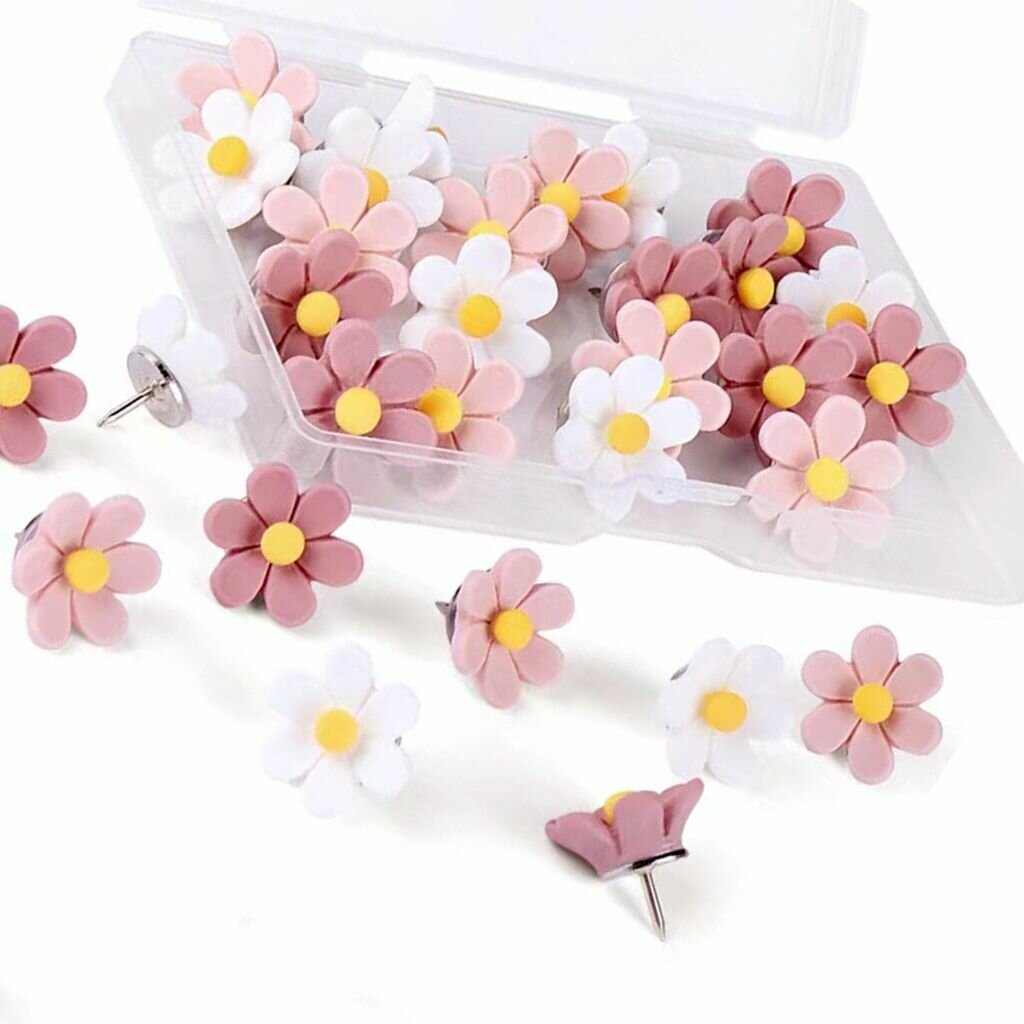 1 коробка из 50 штук, объемные цветочные кнопки, креативная декоративная наклейка для фотостены из смолы на доске объявлений