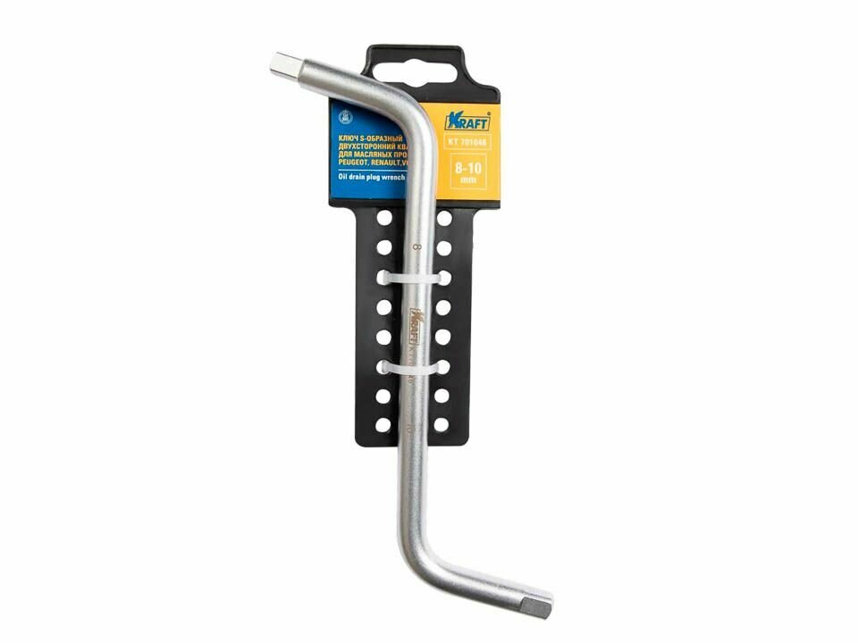 Ключ четырёхгранник 8*10 S-образный для масляных пробок Peugeot Renault Volvo KRAFT KT 701046