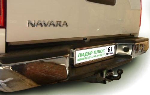 Фаркоп Лидер-Плюс для NISSAN NAVARA Double Cab (D40) (со ступенькой) 2005- с электрикой и сертифкатом в комплекте арт.(N107-F)