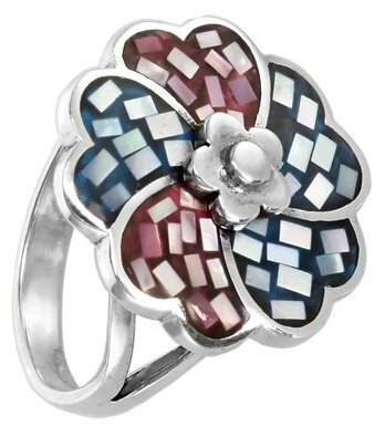 Кольцо, серебро, 925 проба, перламутр