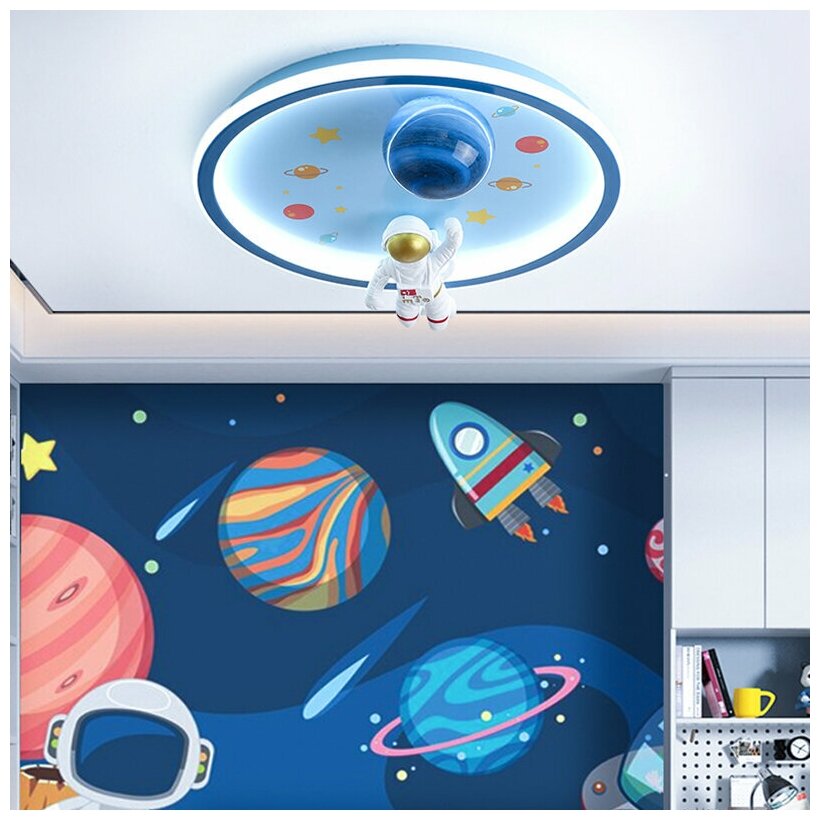 Потолочный светильник NEGH Люстра потолочная FR-9538 декоративные космонавт для детской комнаты регулируемая цветовая температура светодиодный с пультом ДУ , G9, 60 Вт