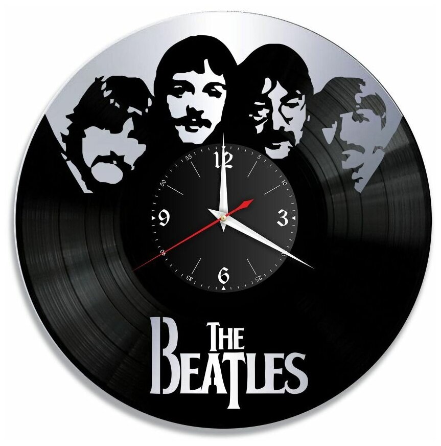 Часы из винила Redlaser "группа Битлз (The Beatles), Джон Леннон, Пол Маккартни, Джордж Харрисон и Ринго Старр" VW-10182-2