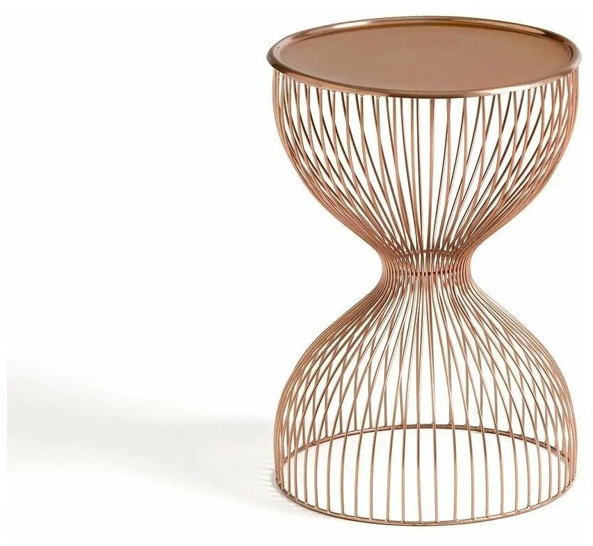 Дизайнерский прикроватный столик из проволоки Luxury Gift, медный