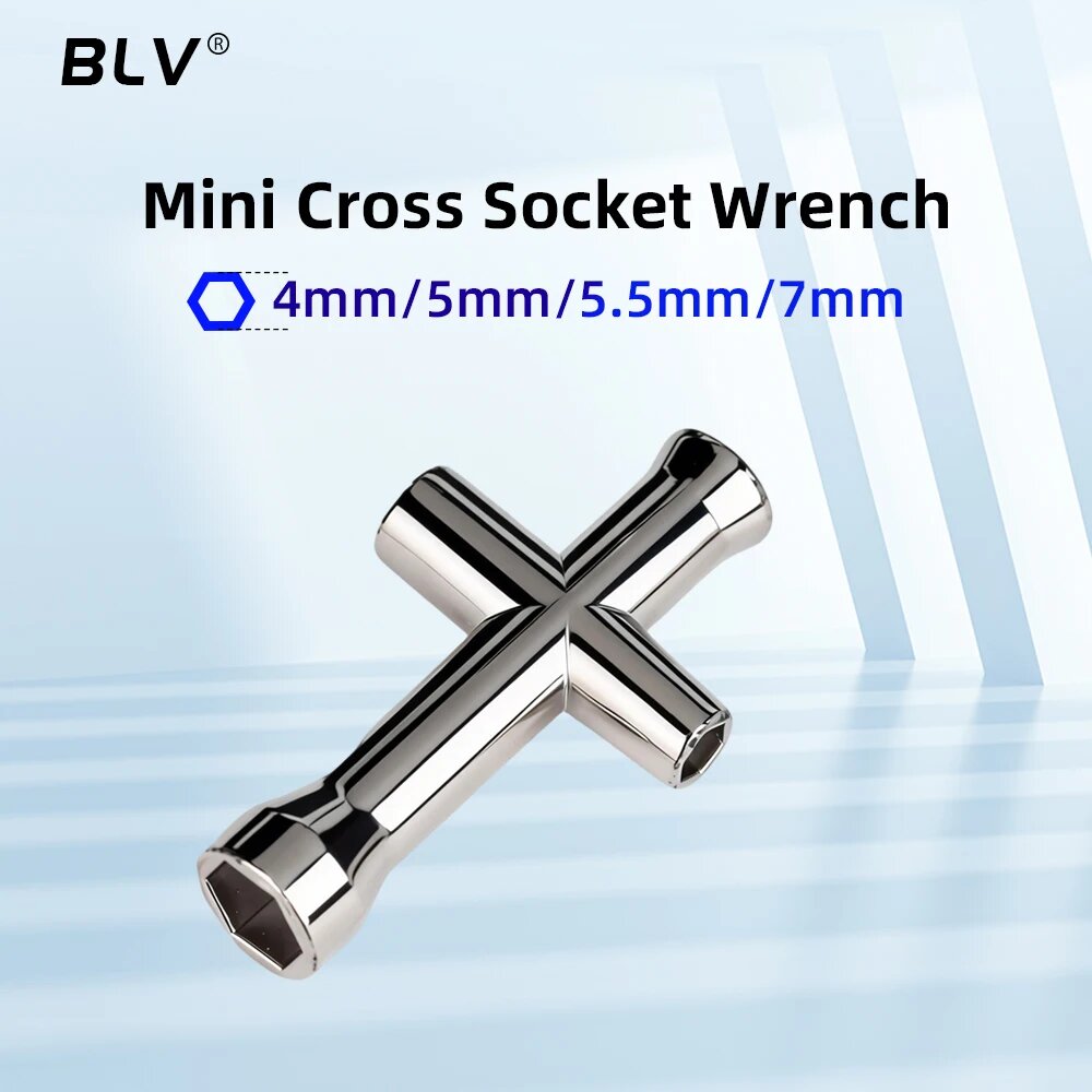 BLV мини-ключ крестовой 4/5/5,5/7 мм титановый