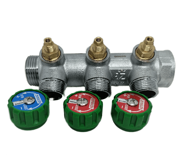 TIM Коллектор регулируемый под Евроконус 1"х3/4" ВР-НР (евроконус) - 3 выхода ZSc.401.0603NE