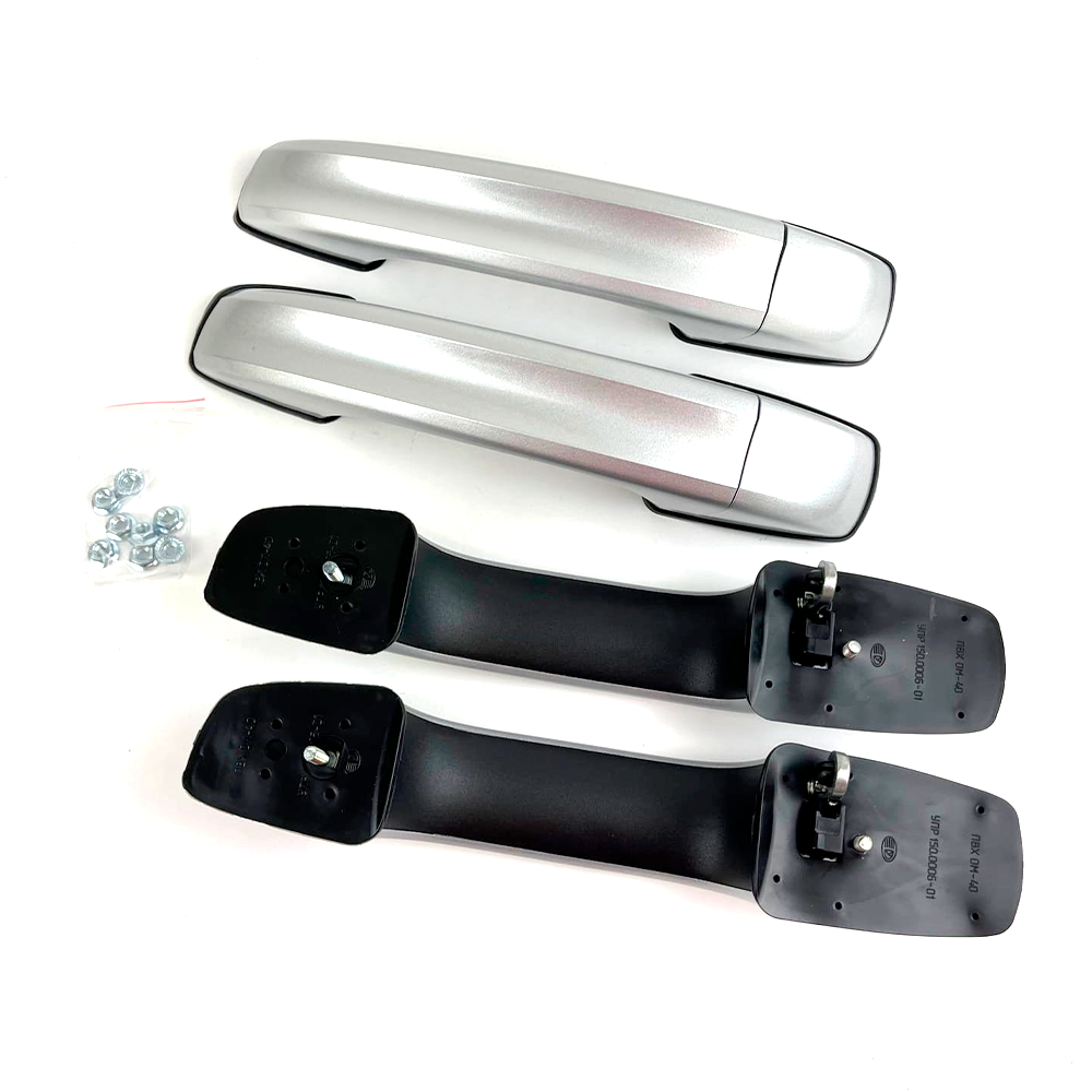 Ручки дверей УАЗ 3163 Патриот Евро наружные (4 шт) "Рысь" серебристый СЕБ, серебристый металлик