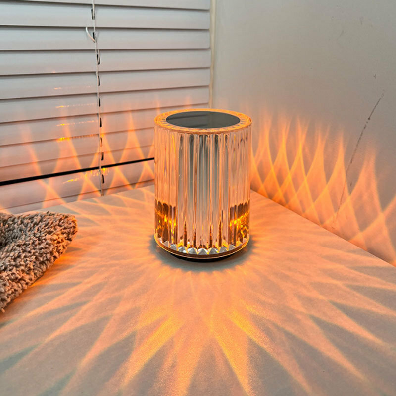 Розовая кристальная настольная лампа для спальни, прикроватный светильник для сна, атмосферный свет, интернет-знаменитость, романтический декоративный сенсорный ночник