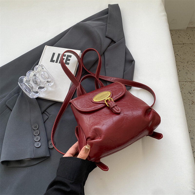 Сумка-рюкзак Tianyun Wing Color "Ins", искусственная кожа, винно-красная