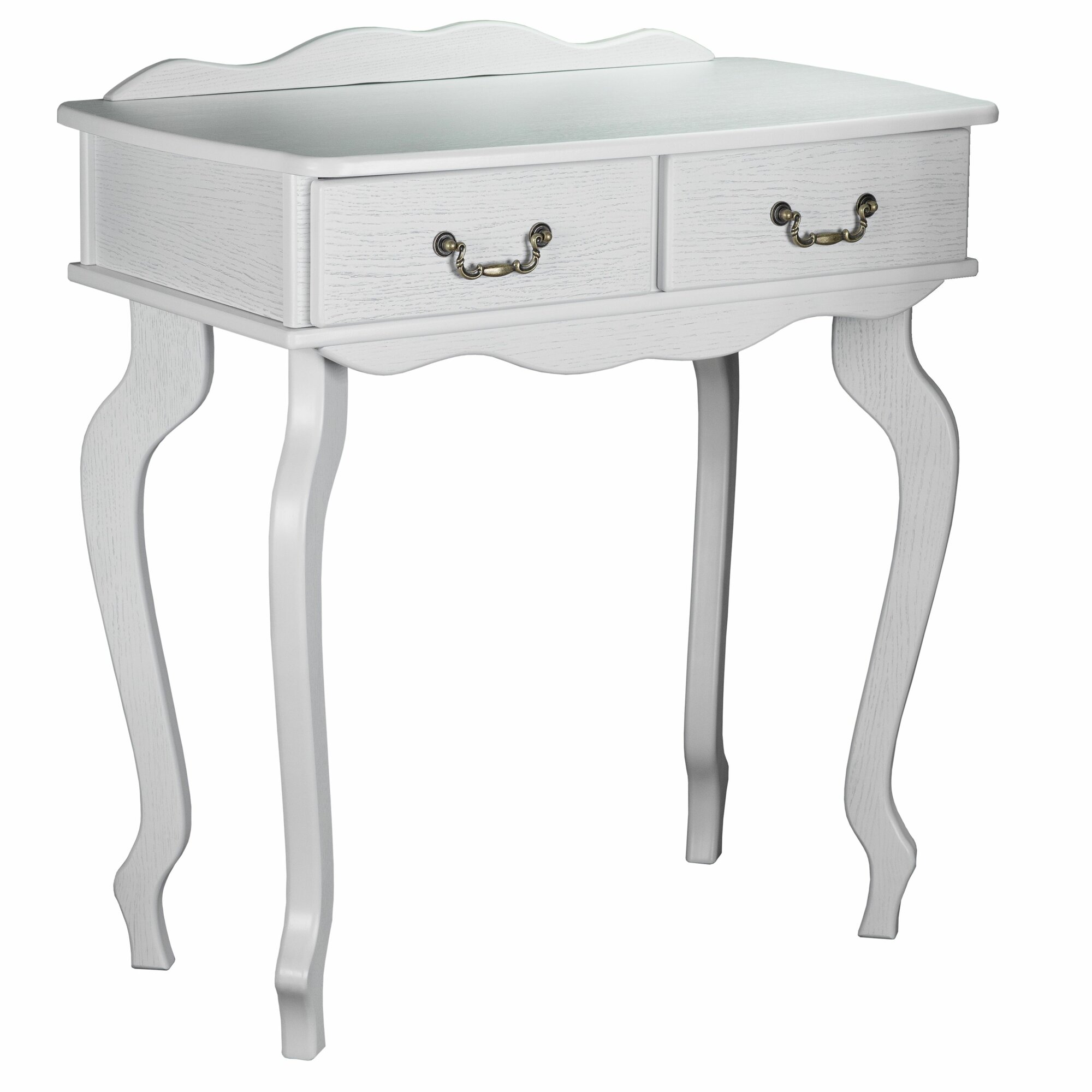 Консоль Берже 21, МДФ, белый ясень, 80x86x46 см, 2 ящика, для дома и дачи