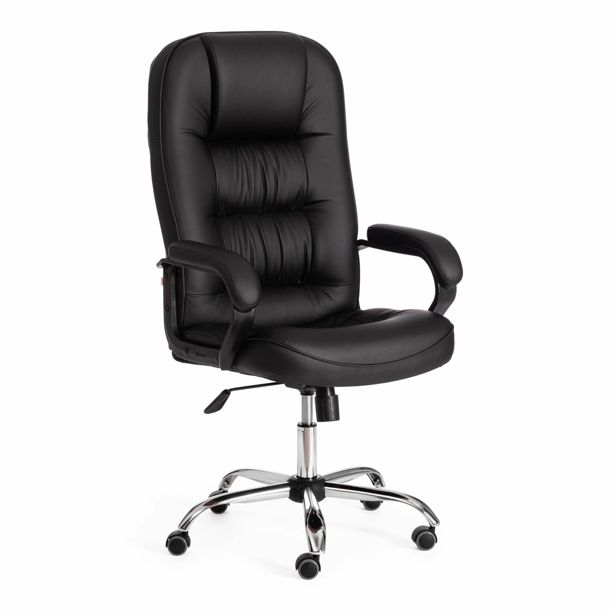 Кресло СН9944 Tetchair черный, хромированный, металл, экокожа, мягкое сиденье, с подлокотниками