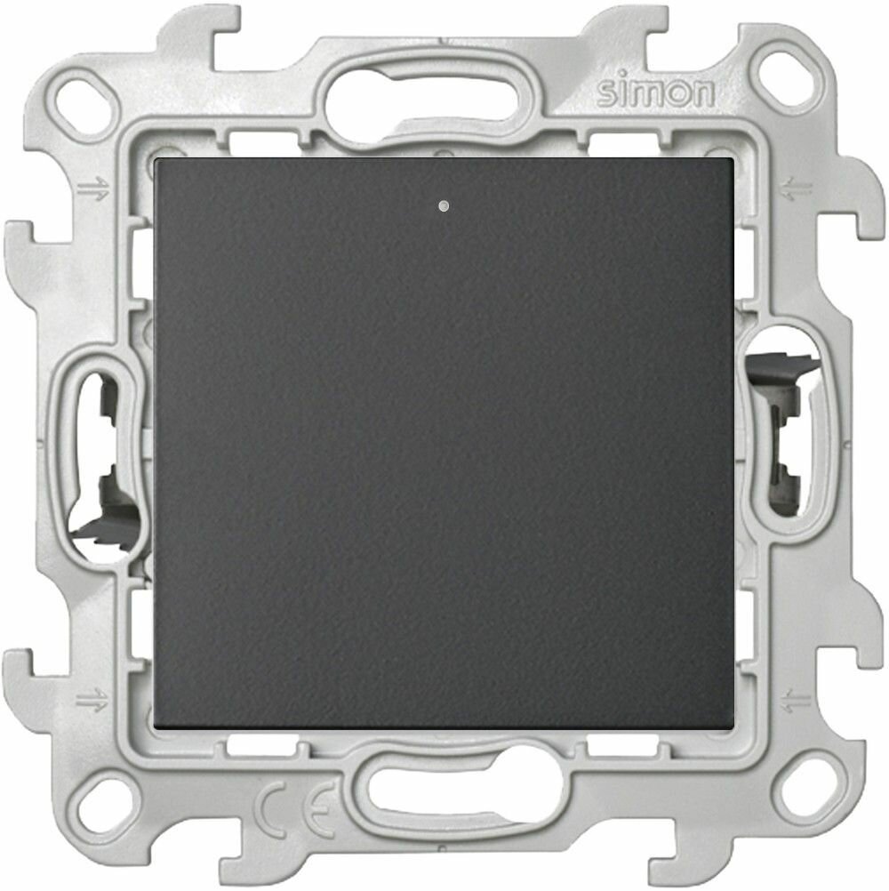 Переключатель Simon 24 Push&Go, графит, одноклавишный, с подсветкой 2420204-038