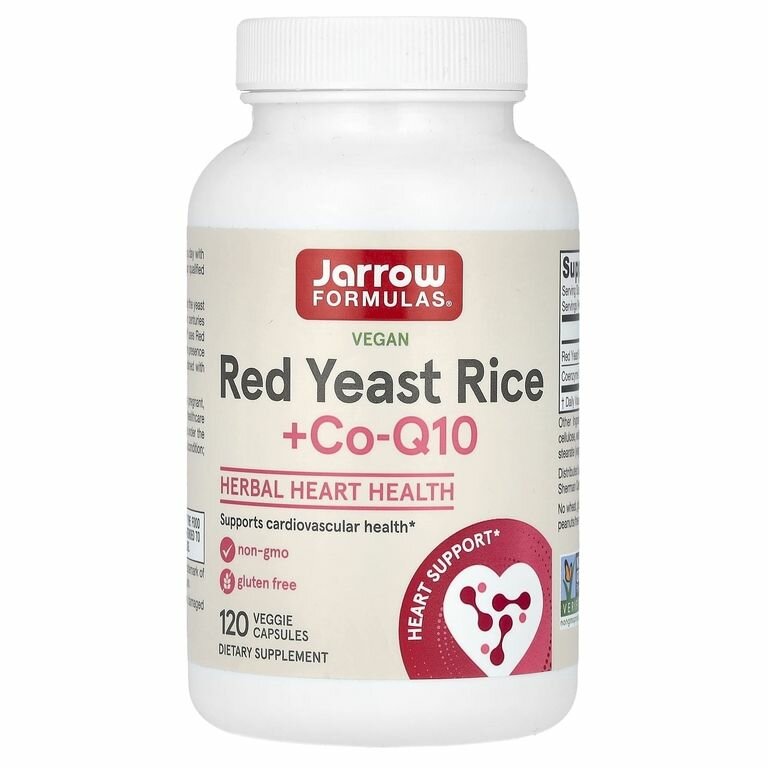 Jarrow Formulas Red Yeast Rice CoQ10, Общее укрепление организма, 120 капсул