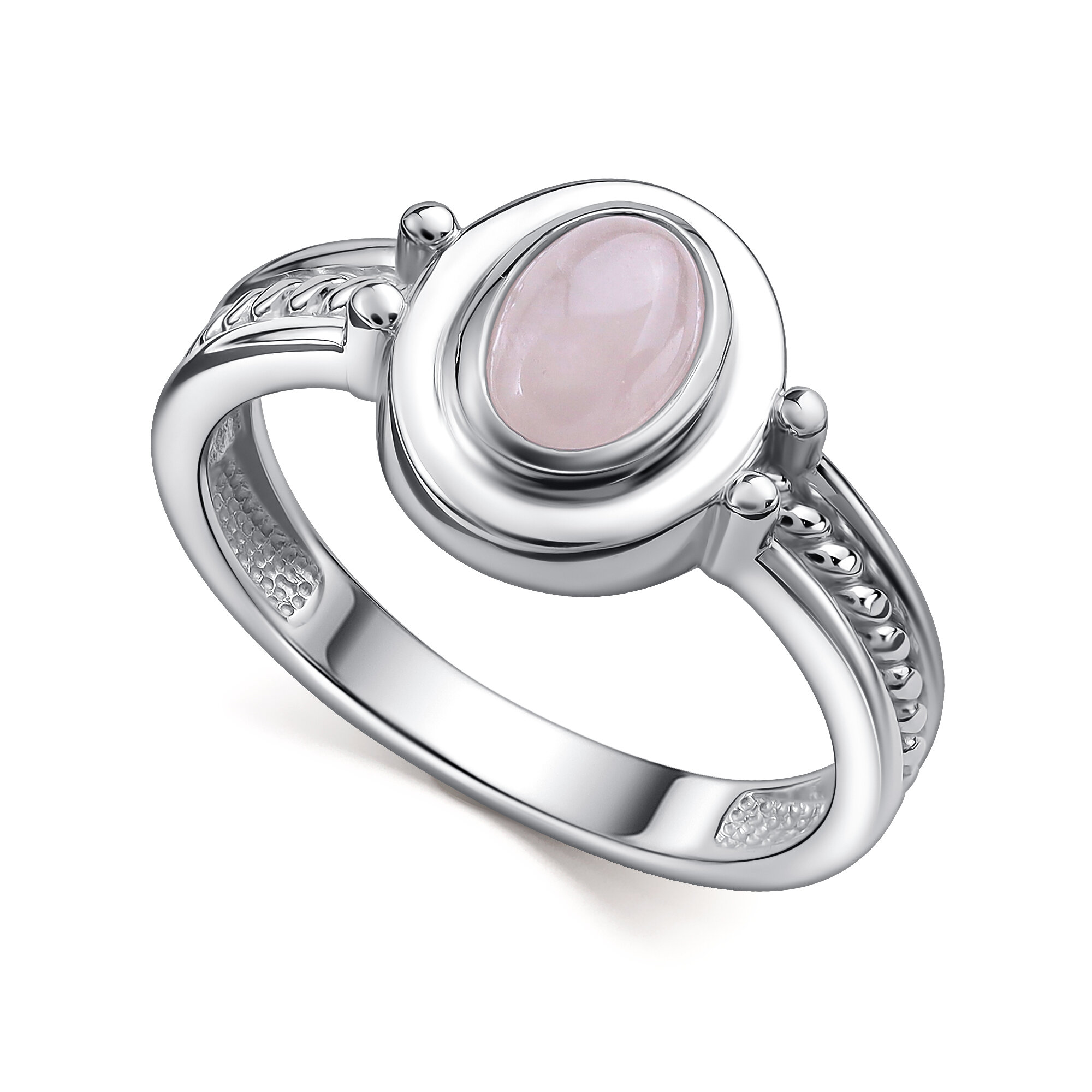 Кольцо, серебро, 925 проба, родирование, кварц