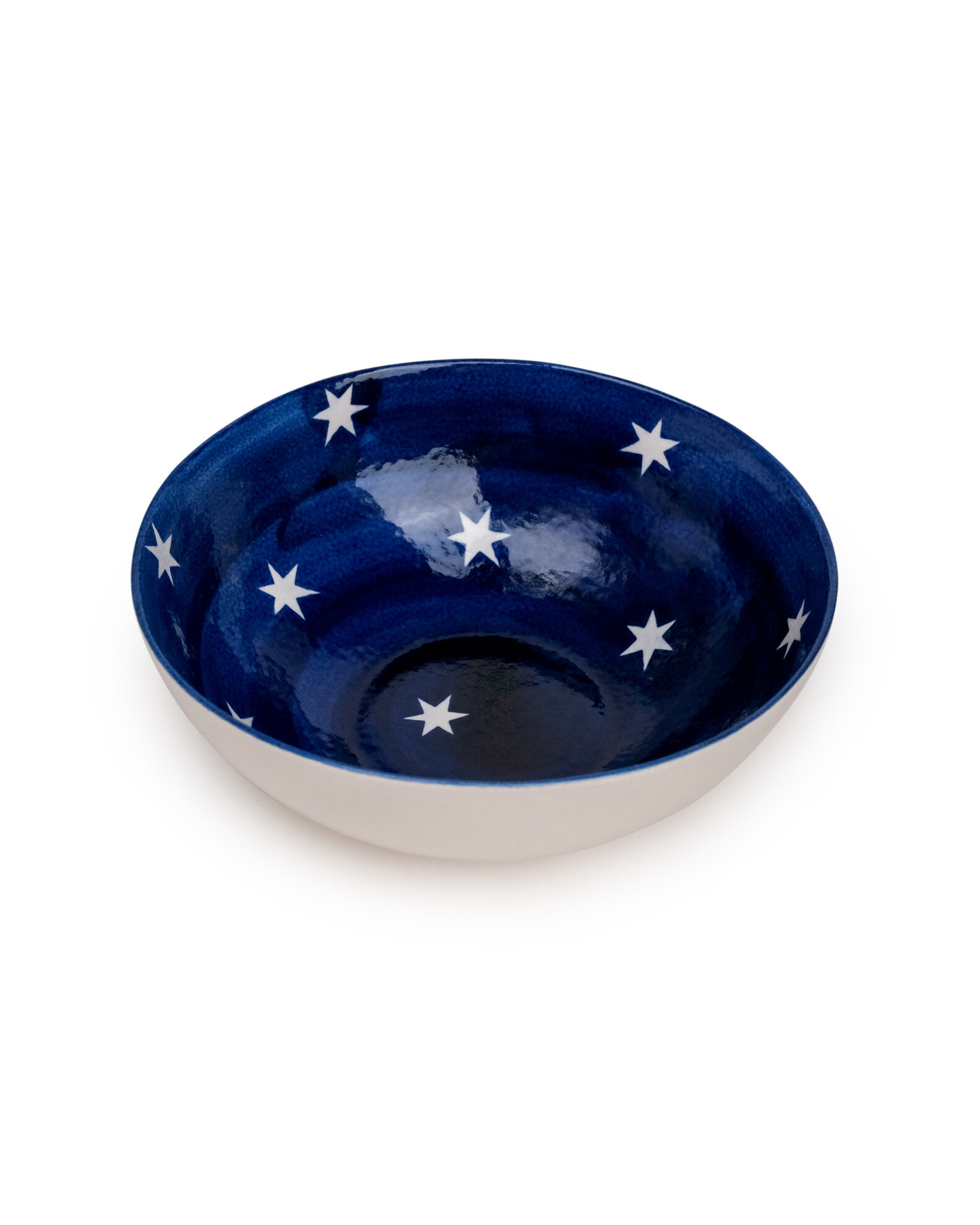 Пиала "Ночь" Лукоморье керамика, 550 мл, синяя с белыми звездами, ручная роспись