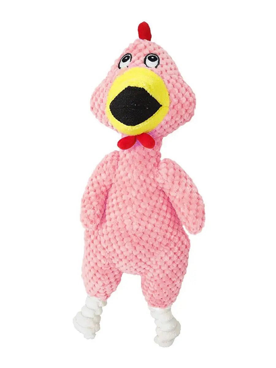 Игрушка для собак, курица с пищалкой, розовая, 33х12х9 см, Pets & Friends PF-SOFTTOY-05