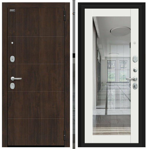 Входная Дверь Bravo Флэт Kale Almon/Off-White 860x2050мм Левое Открывание / Браво.