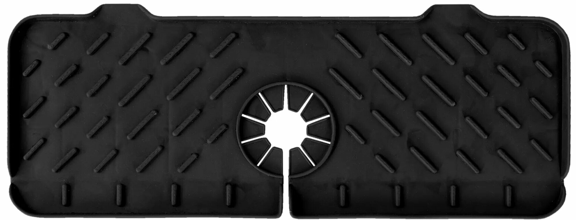 Коврик на мойку 36x13 см силикон цвет черный