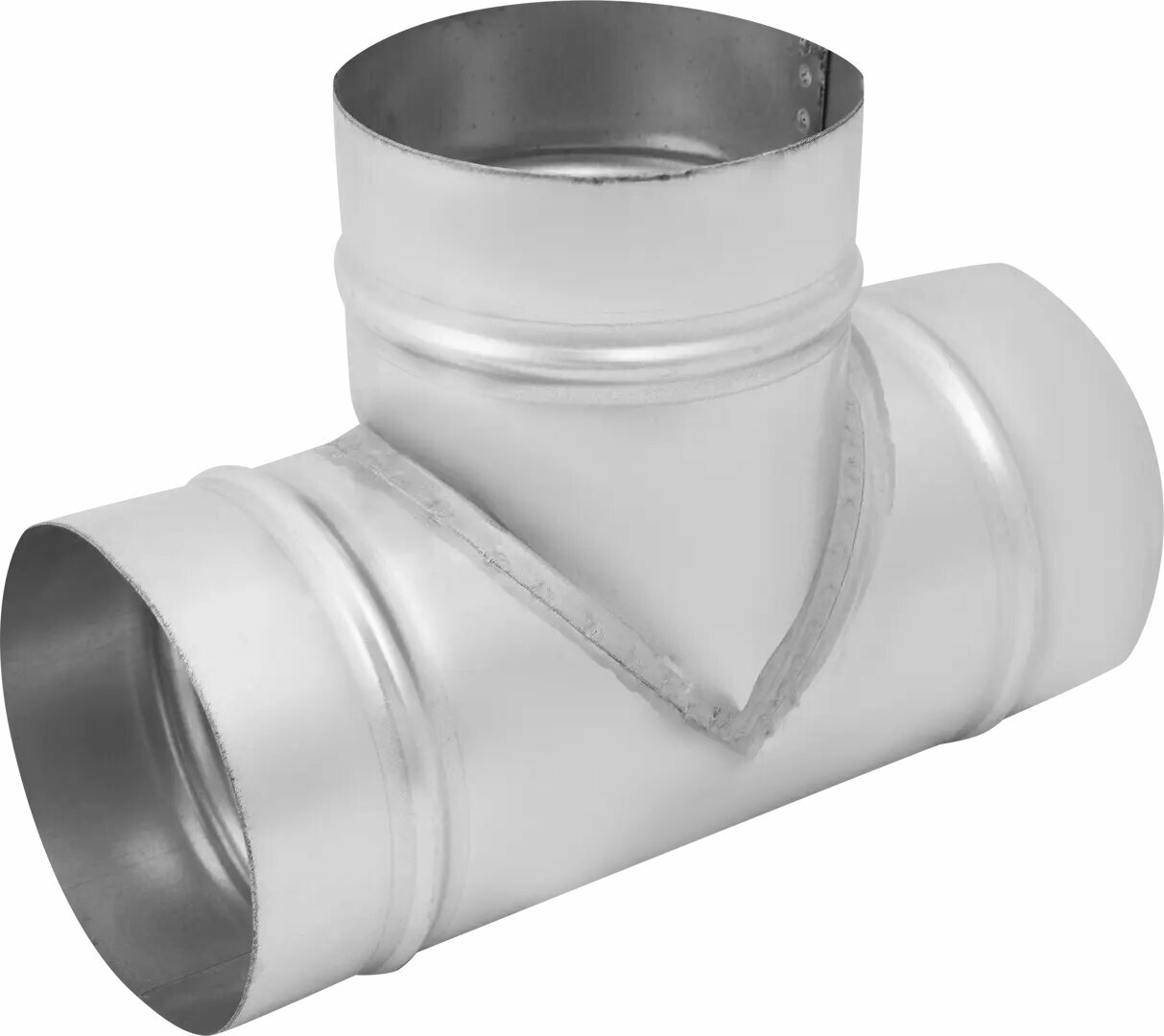 Тройник для круглых воздуховодов Ore D125 мм оцинкованный металл
