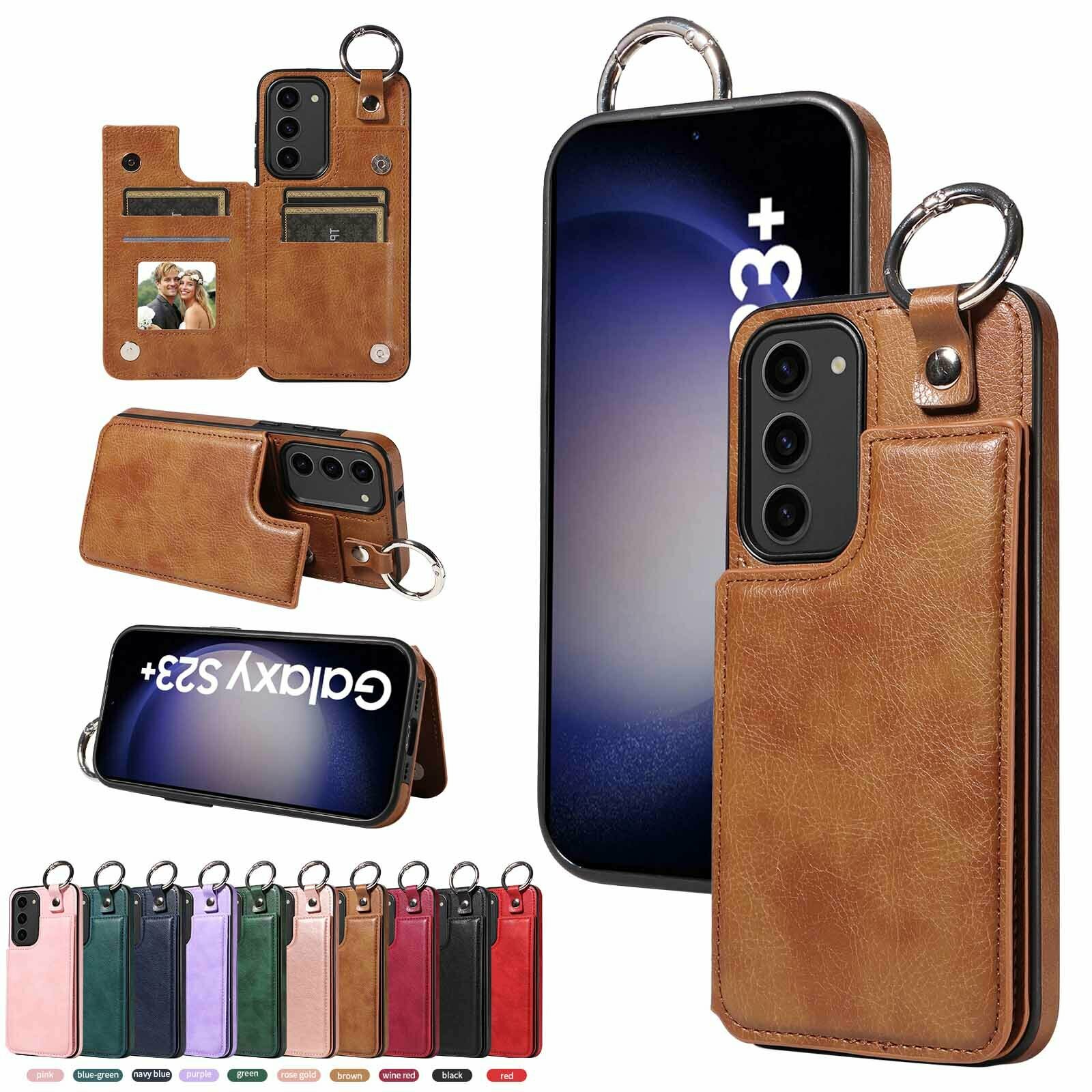 Кожаный чехол для Samsung Galaxy S23 Plus(Самсунг Галакси с23 Плюс)/Чехол-кошелек для/Кожа высокого качества/Коричневый