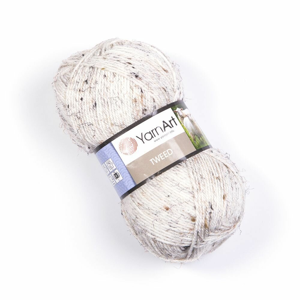 Пряжа YarnArt Tweed 221 молочный (100г/300м, упаковка 5 мотков)