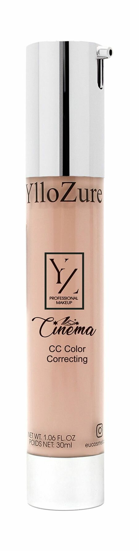 YLLOZURE Тональная основа СС для лица CC Color Correcting Cream foundation, 30 мл, 22 розово-бежевый