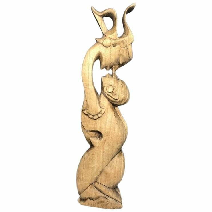 Скульптура винтажная, Индия "шива и шакти", 38см, сандаловое дерево