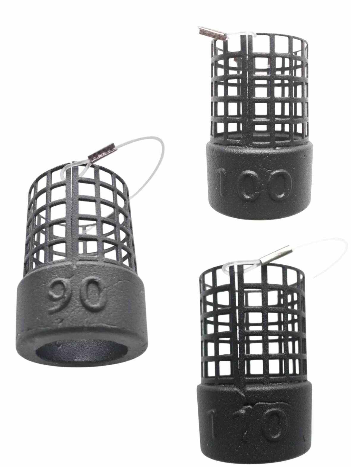 Кормушка фидерная Дюза черная (Набор 90гр./100гр./110гр.) для реки с умеренным или сильным течением