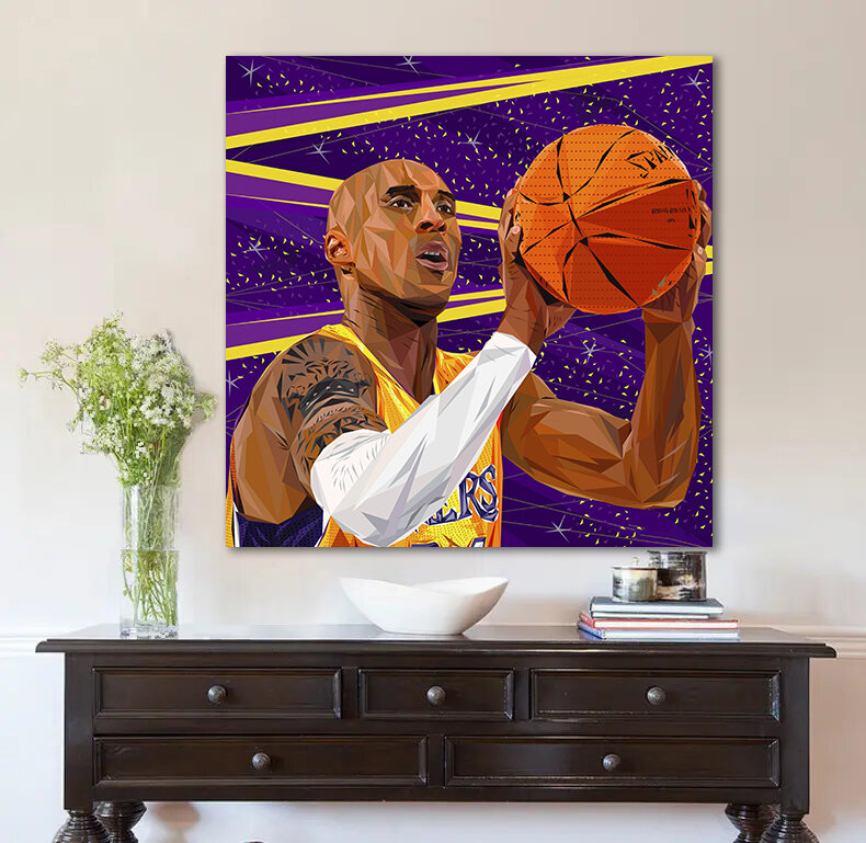 Коби Брайант / подарок баскетболисту, интерьерная картина / на стену, 60х60 см.