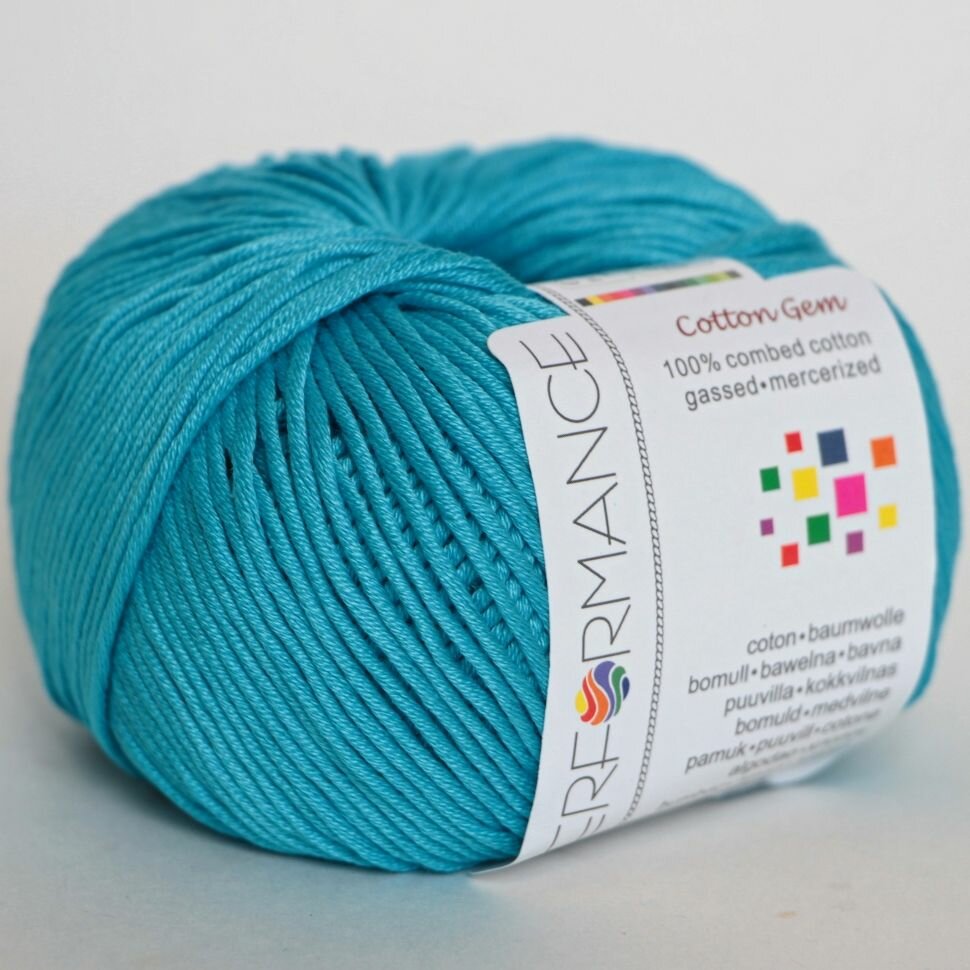 Пряжа Cotton Gem цвет 0524, 10шт*(95м/50г), 100% мерсеризованный газоопальный хлопок