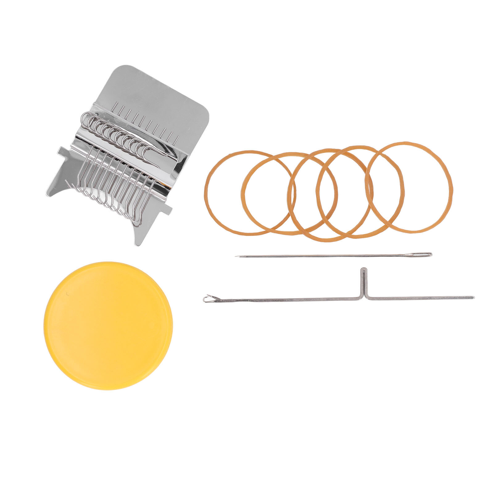 Мини-вязальная машина на 10 игл, простая в использовании мини-ткацкая машина, ручная вязальная машина для домашнего ремонта, желтая.