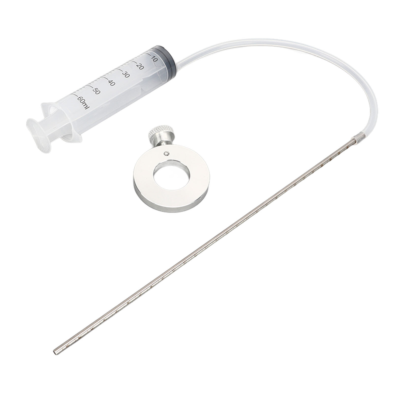 Универсальный измерительный инструмент для проверки уровня масла в вилке мотоцикла.