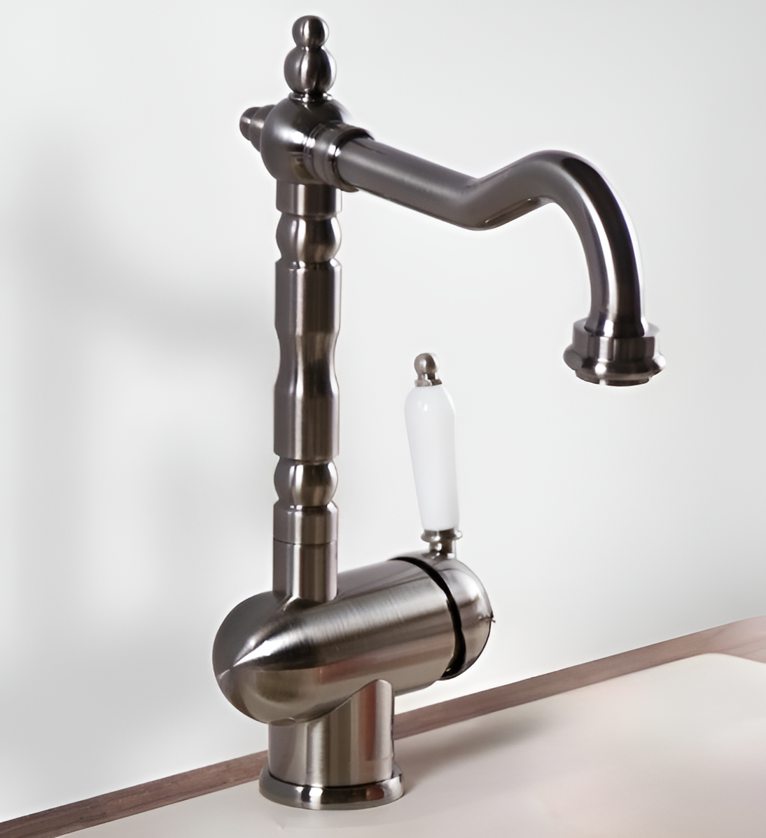 Смеситель для кухни OMOIKIRI Kyoto 2 Plus-SI классический с подключением фильтра / античное серебро