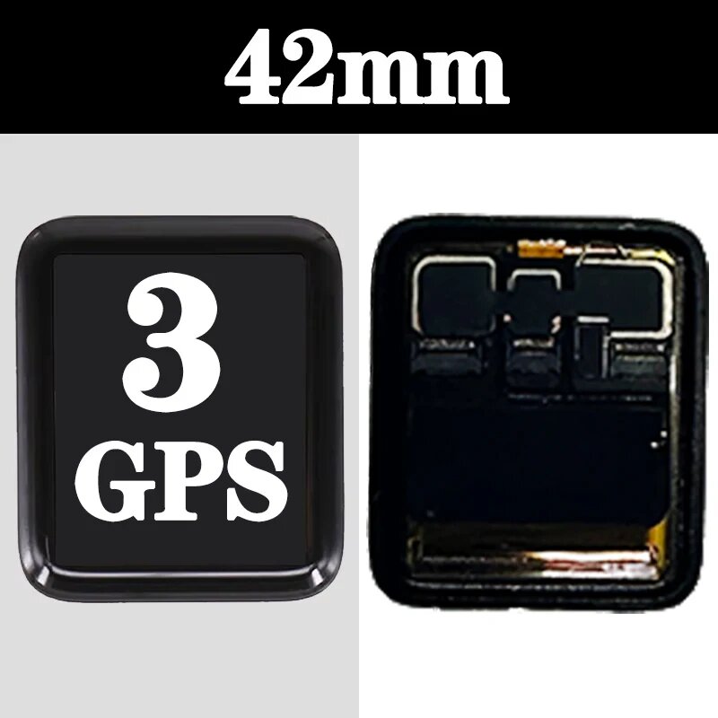 OLED-дисплей для Apple Watch Series 1, 2, 3, 4, 5, 6, SE, 7, сенсорный экран, дигитайзер, комплект для замены iWatch, 38/42/40/44/41/45 мм Series-3-42mm(Gps)