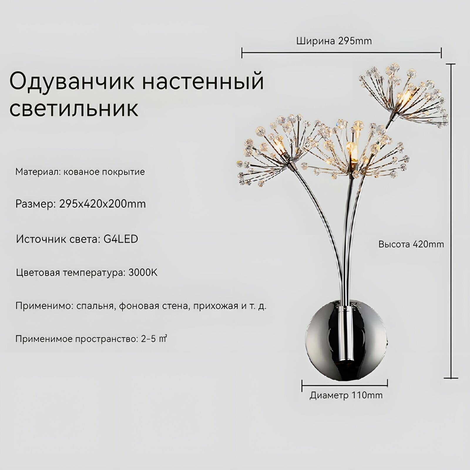 Настенный светильник Одуванчик 3000K