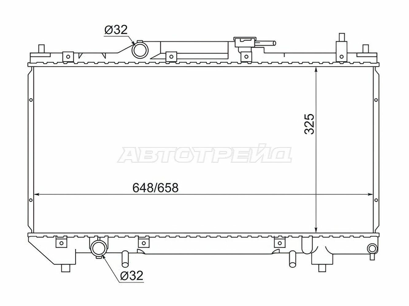 Радиатор охлаждения двигателя для Тойота Авенсис, Корона арт TY0002AT220 SAT