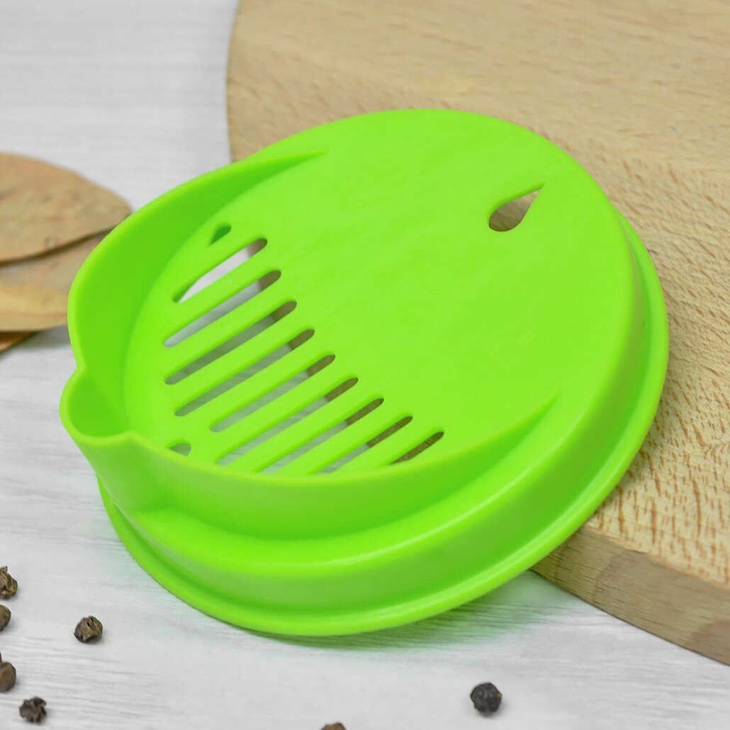 Крышка для слива 82мм, пластик, зеленая, для консервирования