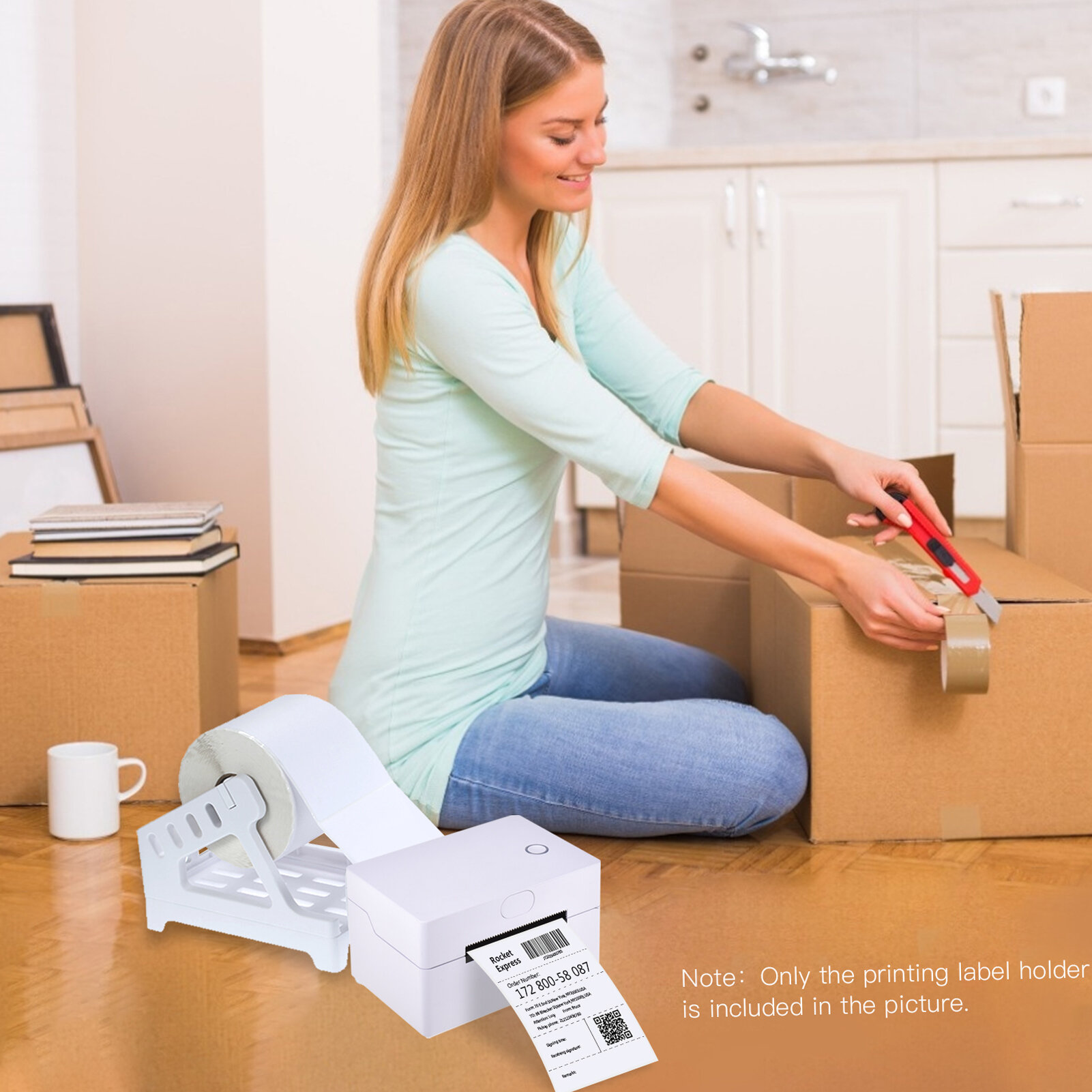 Термопринтер этикеток Держатель этикеток для рулонов и этикеток для транспортной упаковки Совместимость с настольными принтерами этикеток Совместимость со штрихкодом Экспресс-печать этикеток Почтовая почтовая маркировка