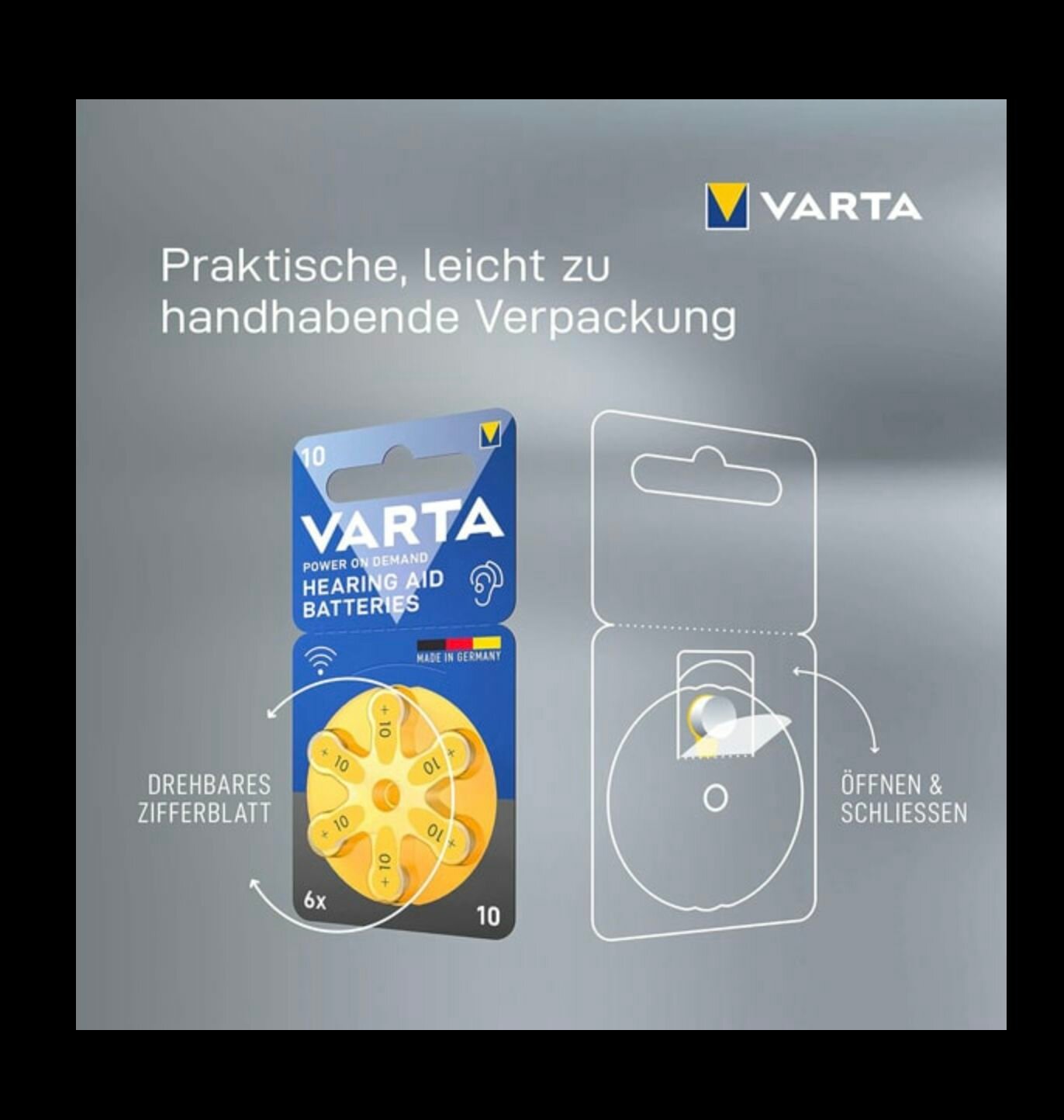 Батарейки для слуховых аппаратов VARTA ZA10, 30 шт