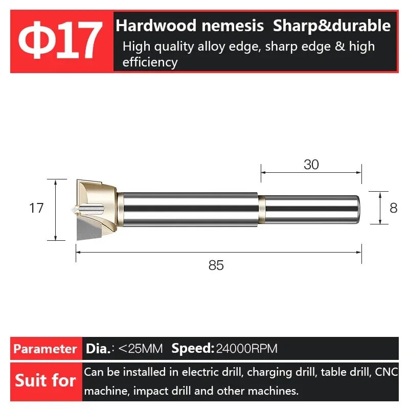Сверла Vsharp Форстнер 3-50 мм 17mm