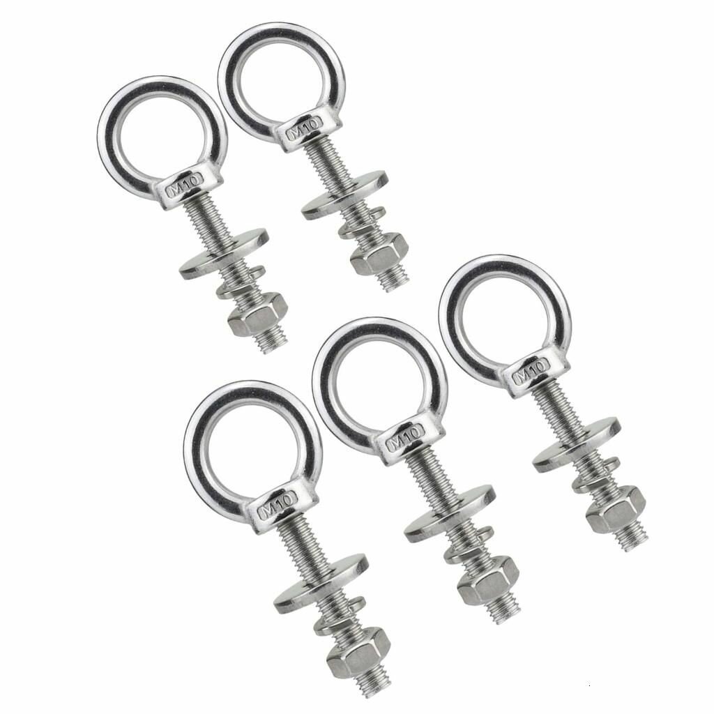 5шт Рым-болтов из нержавеющей стали с шайбами и гайкой для стяжных ремней