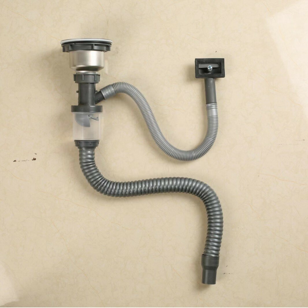 Кухонные аксессуары для слива из нержавеющей стали, раковина для мытья посуды, одинарный и двойной слот, набор для слива, защищающий от запаха