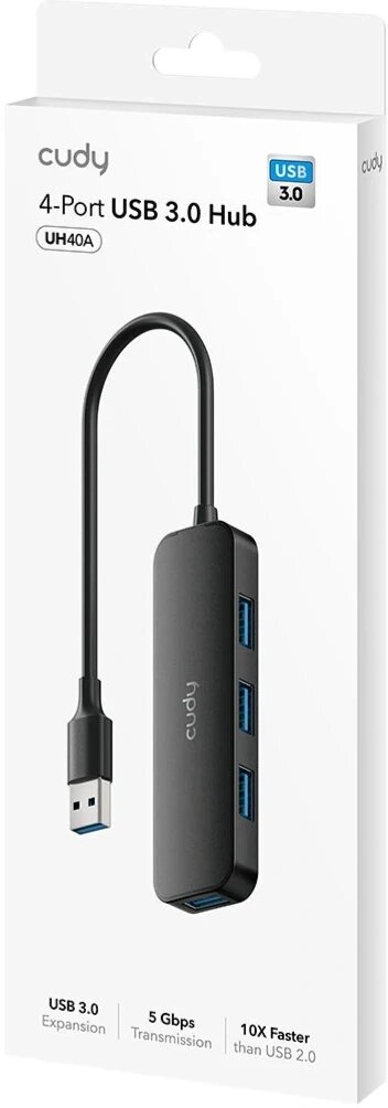 Разветвитель USB 3.0 Cudy UH40A 4порт. черный