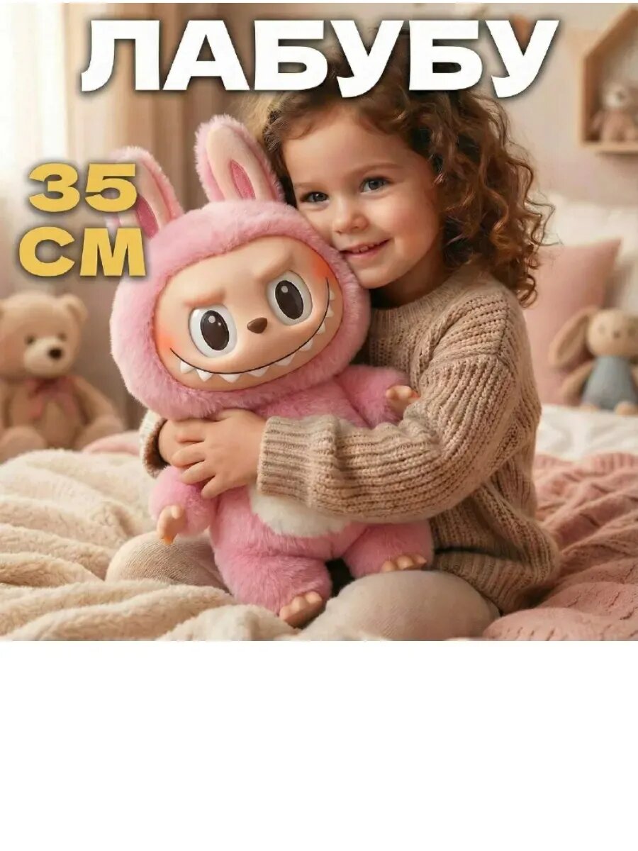 =мягкая игрушка коллекционная лабубу 35- см