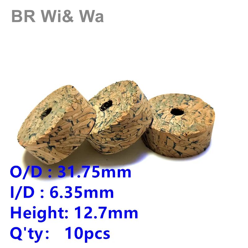 Кольца пробки BR Wi&Wa, O/D: 31.75mm, I/D: 6.35mm, 10 шт.